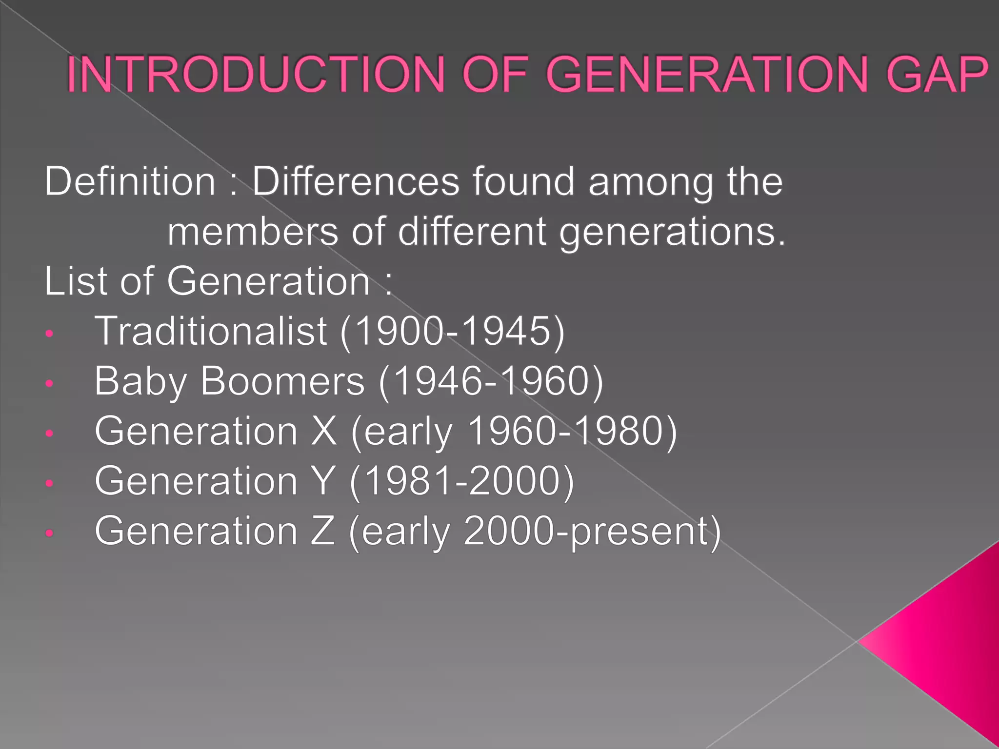 Generation gap issues | PPTX