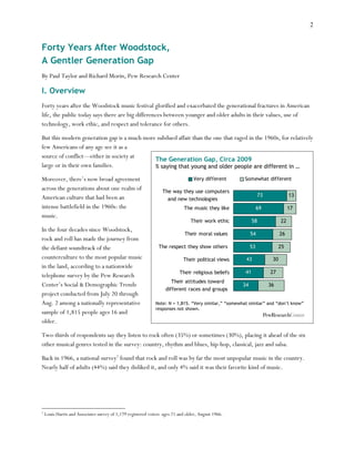 Generation Gap, Pew Research | PDF | Music | Entertainment