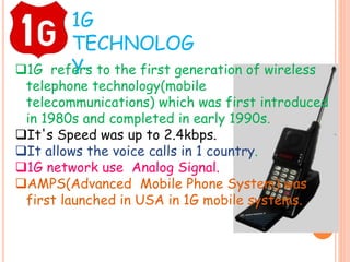 Generation of 1G to 5G | PPTX