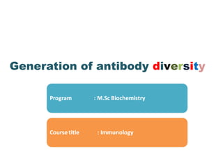 Generation of Antibody diversity with detailed explanation | PPT ...