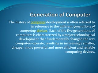 Generation of comnputer | PPT | Free Download