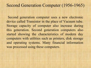 Second Generation Computers