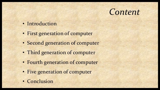 Generation of computer