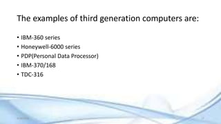 Generation of computer | PPTX | Desktops | Computing
