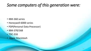 Generation of computer | PPTX | Desktops | Computing