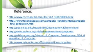 Generation of computer | PPTX | Desktops | Computing