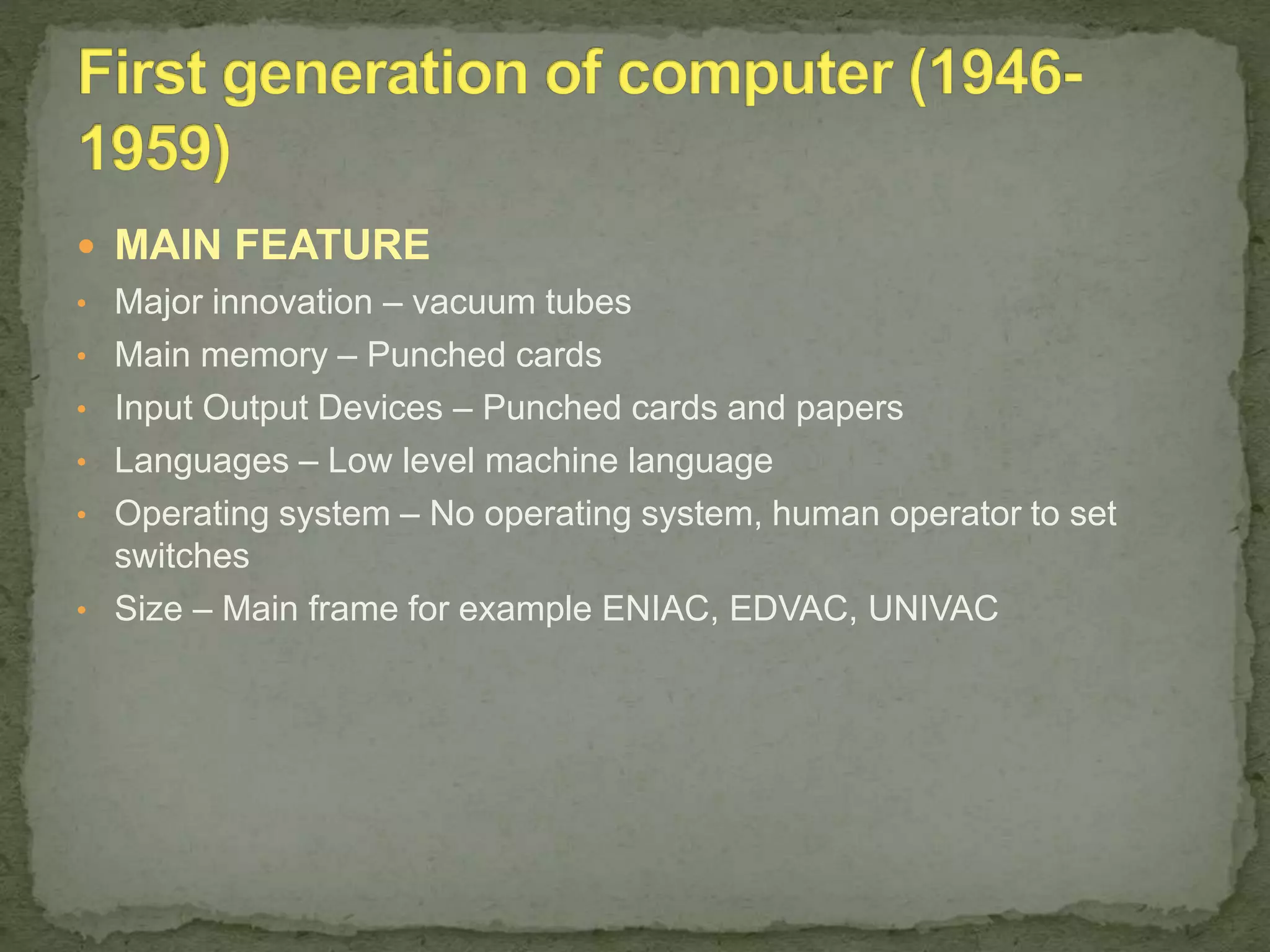 Generation of computer | PPT