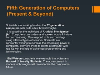 Generation of computer 1st to 5th | PPTX