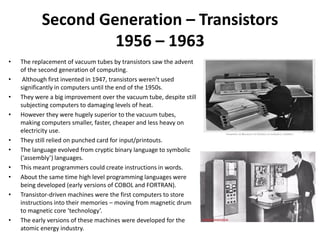 Second Generation (1956 1963) Transistors
