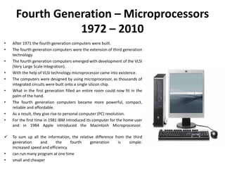 Fourth Generation Computer 1971 Present