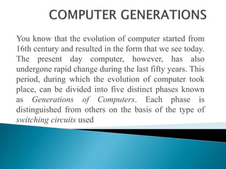 Generation of computer | PPT