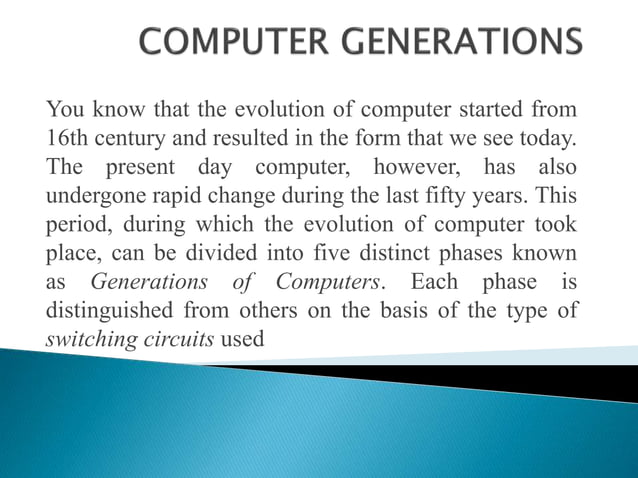 Generation of computer | PPTX
