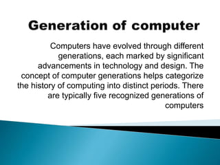 Generation of computer | PPT