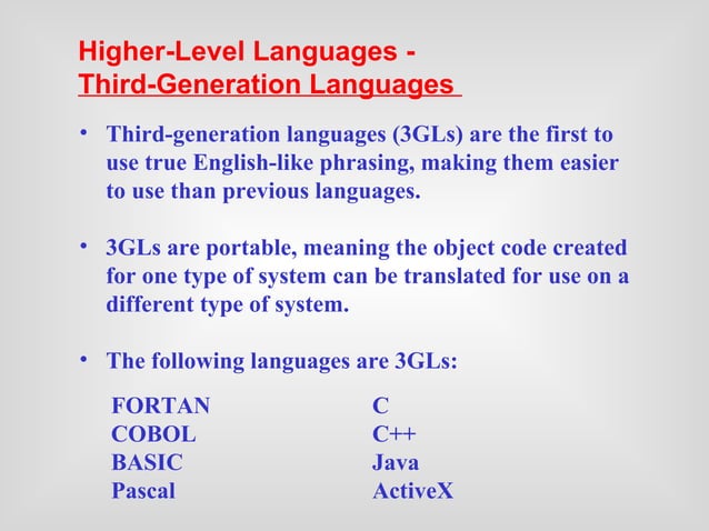 Generation of computer languages | PPT