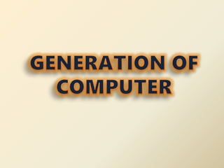 Generation of Computer | PPT