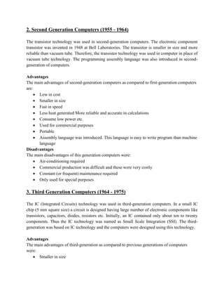 Generation of computers | PDF