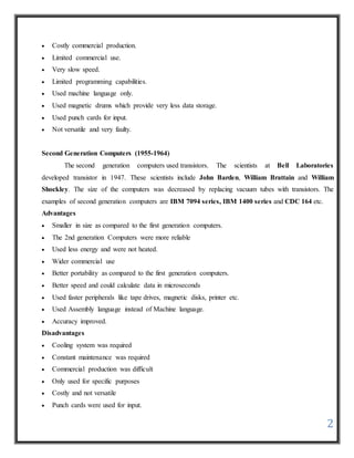 Generation of computers | DOCX | Desktops | Computing