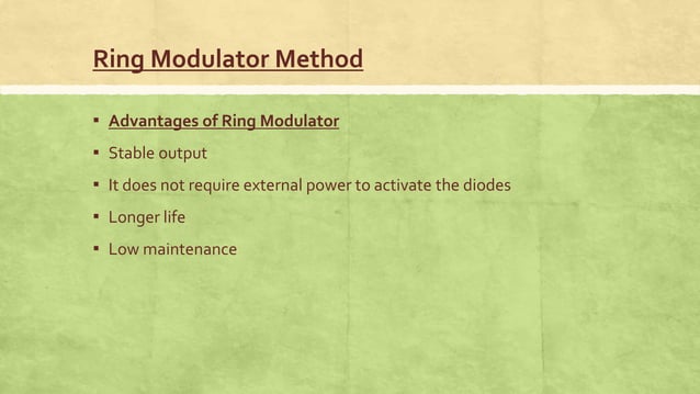 Generation Of Dsb Sc Using Diode Ring Modulator Or Chopper Modulator Pptx