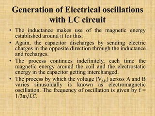Generation of electrical oscillations with lc circuit | PPT