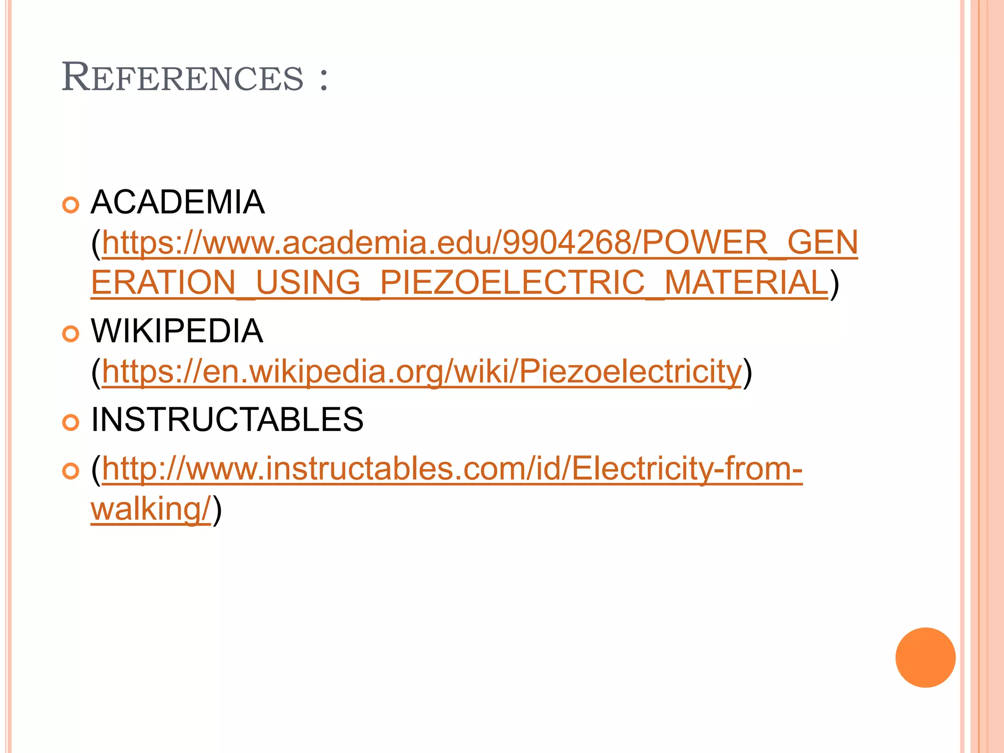 Generation of electricity from walking on floors using piezo | PPTX