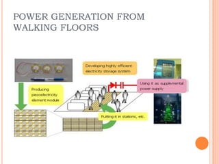 Generation of electricity from walking on floors using piezo | PPTX