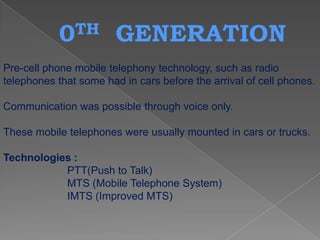Generation of mobile communication systems | PPT
