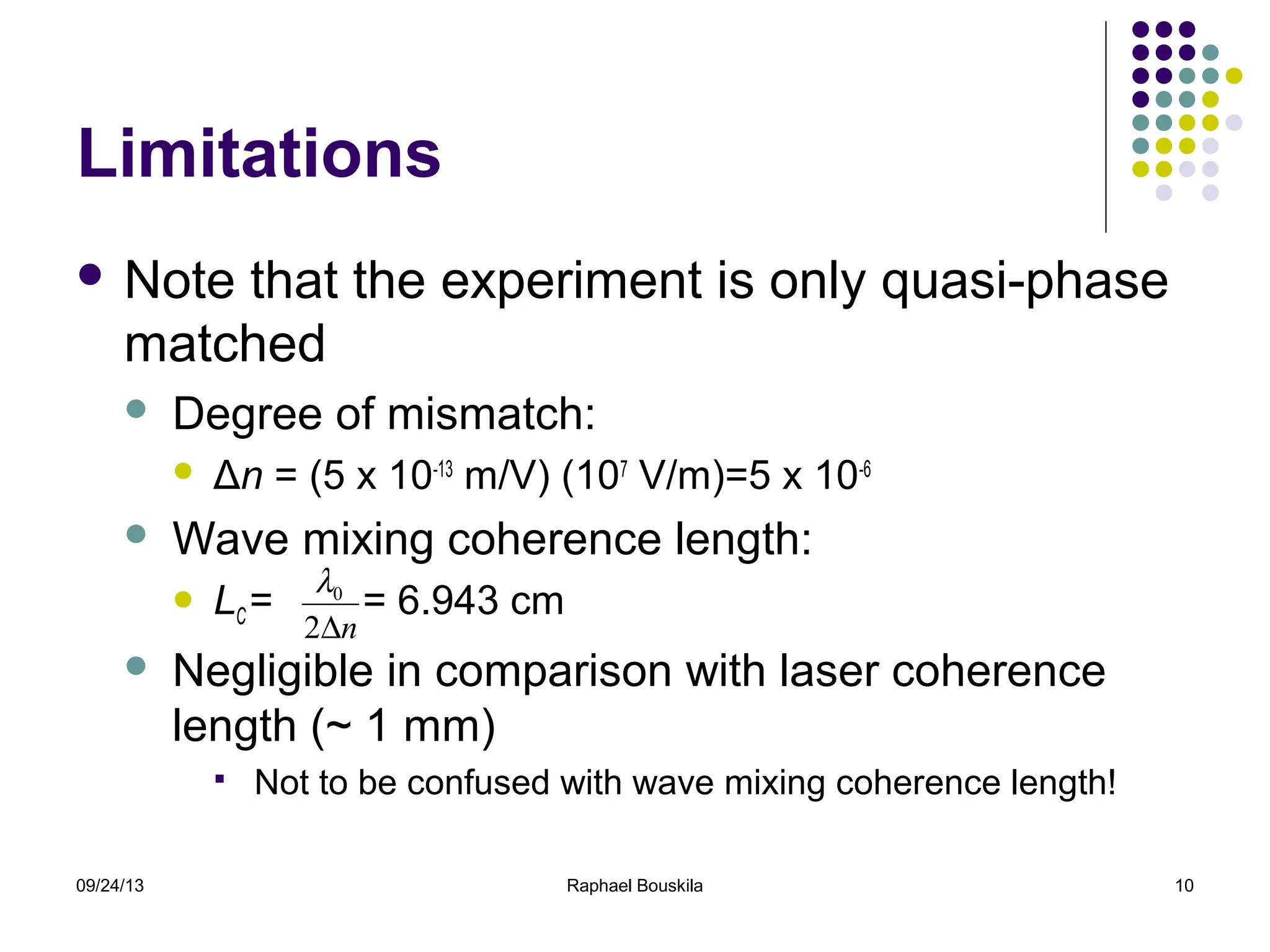 Generation of optical harmonics | PPT