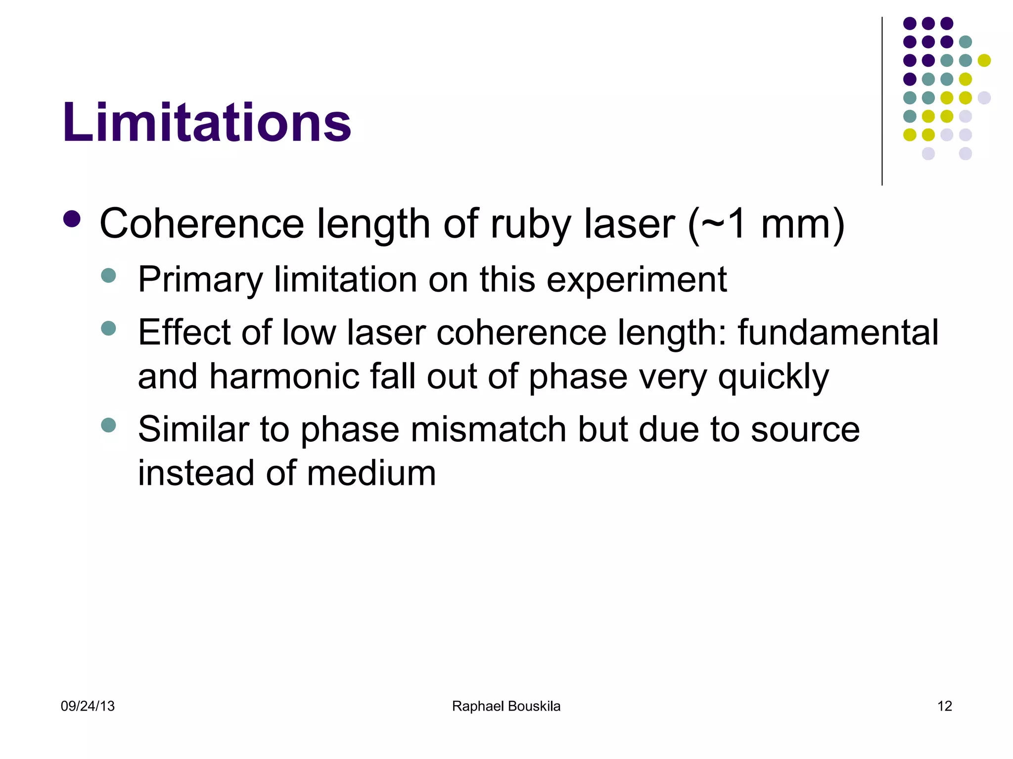 Generation of optical harmonics | PPT