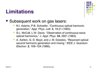 Generation of optical harmonics | PPT