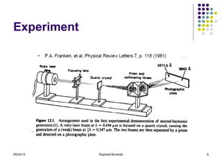 Generation of optical harmonics | PPT