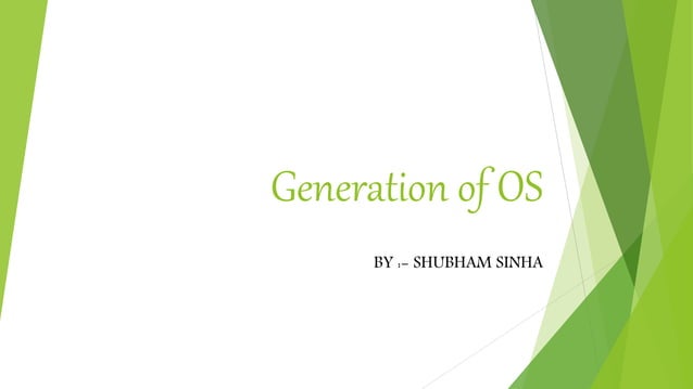 Generation of os | PPTX | Operating Systems | Computer Software and ...