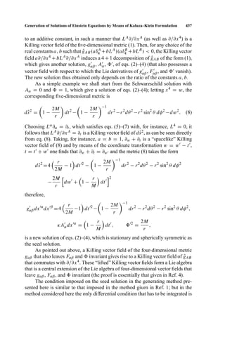 Generation Of Solutions Of The Einstein Equations By Means Of The Kaluza Klein Formulation | PDF