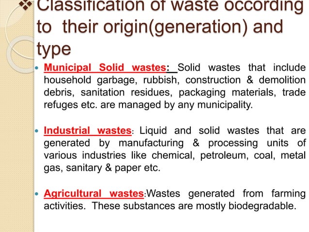 Generation of waste | PPTX