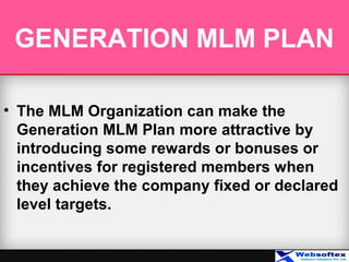 Generation plan, generation payout calculation, multi level marketing ...