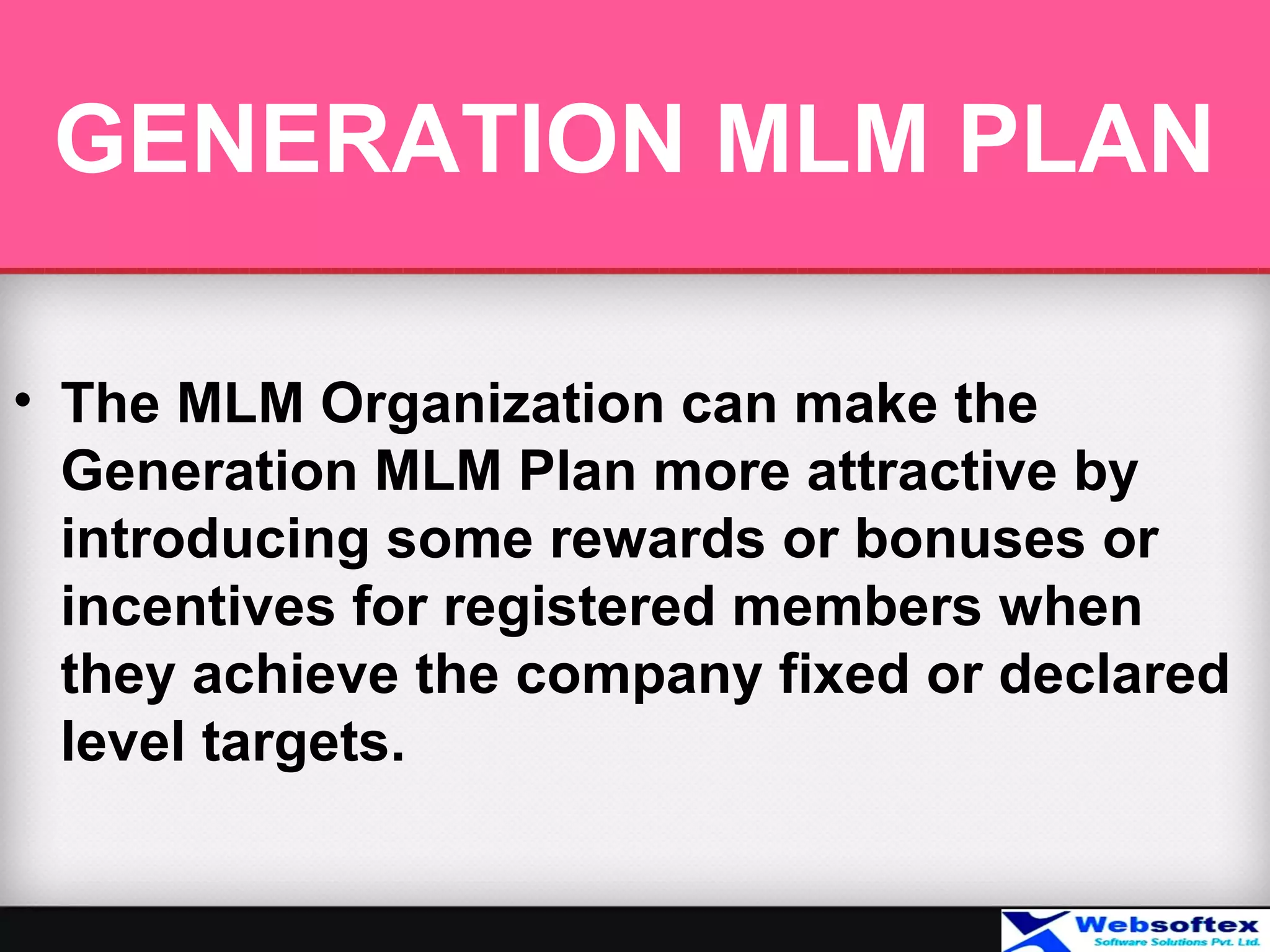Generation plan in mlm, mlm generation plan calculator, generation plan network marketing | PPT