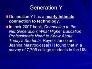 Understanding Generation Y | PPT | Technology & Computing
