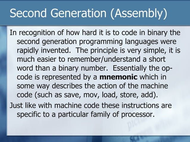 Generations Of Programming Languages