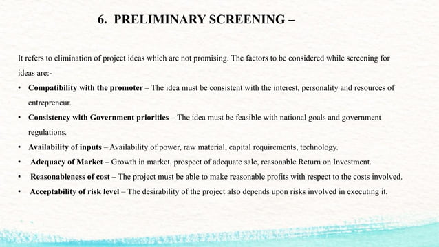 Generation & Screening of Project Idea | PDF