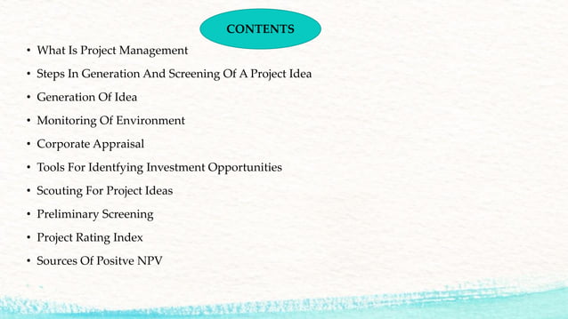 Generation & Screening of Project Idea | PDF