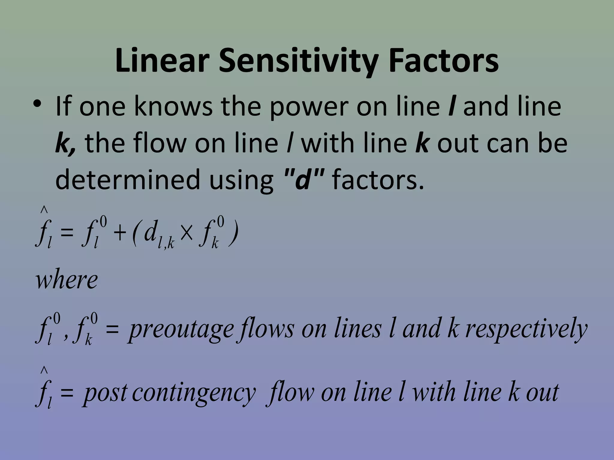 Generation shift factor and line outage factor | PPT