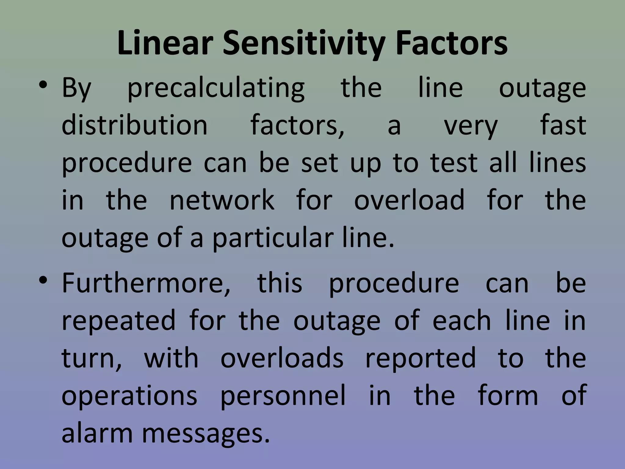 Generation shift factor and line outage factor | PPT