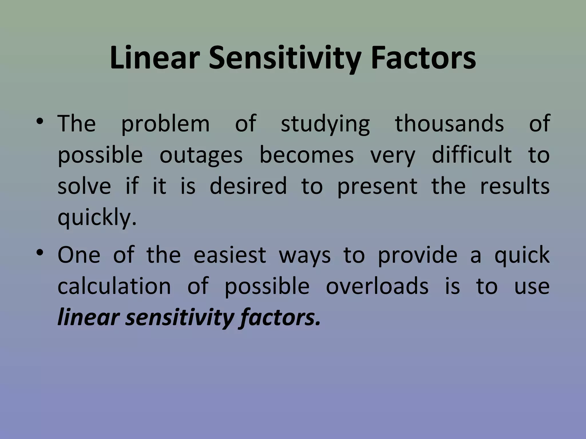 Generation shift factor and line outage factor | PPT