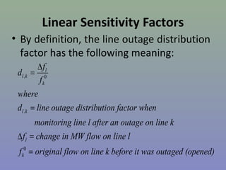 Generation shift factor and line outage factor | PPT