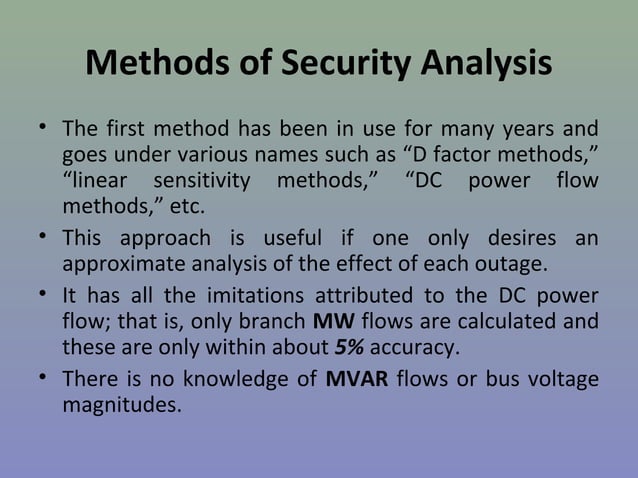 Generation shift factor and line outage factor | PPT | Science