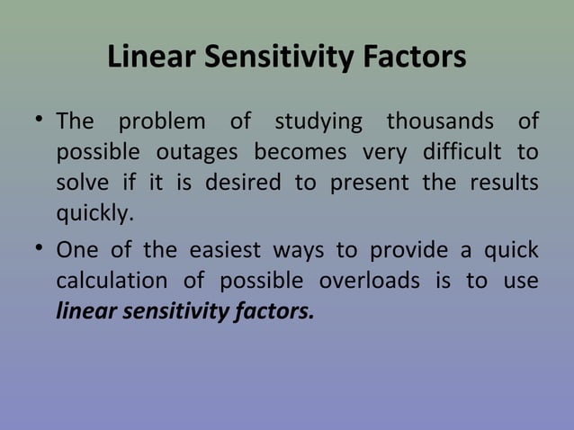 Generation shift factor and line outage factor | PPT | Science