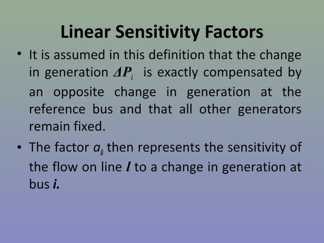 Generation shift factor and line outage factor | PPT | Science