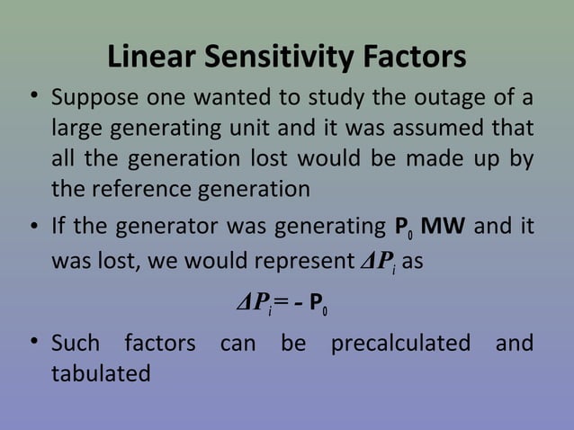 Generation shift factor and line outage factor | PPT | Science