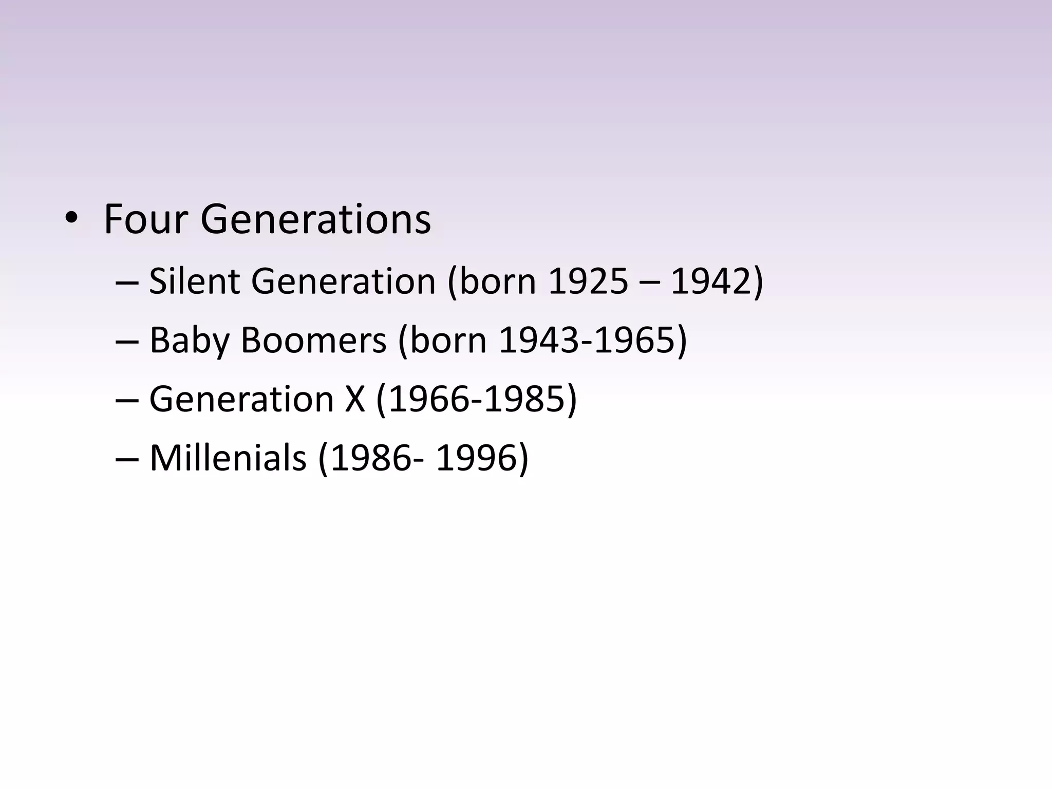 Generations in the Workplace | PPT