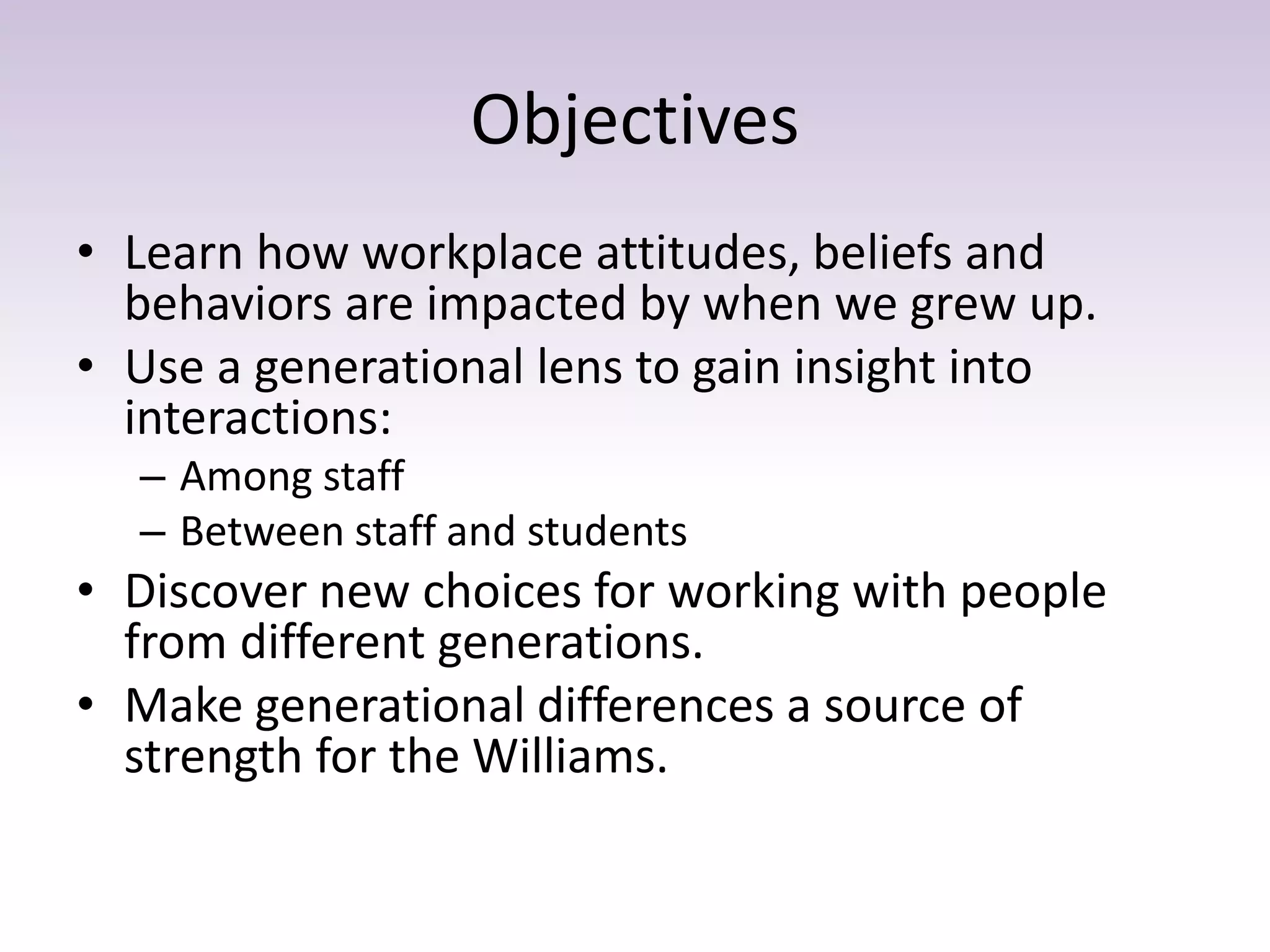 Generations in the Workplace | PPTX