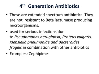 Generations of antibiotics | PPTX